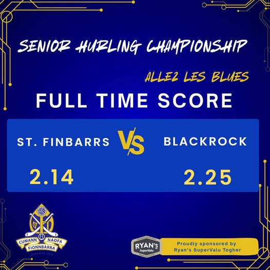 St. Finbarr’s vs Blackrock – Senior Hurling Championship Final Score ...
